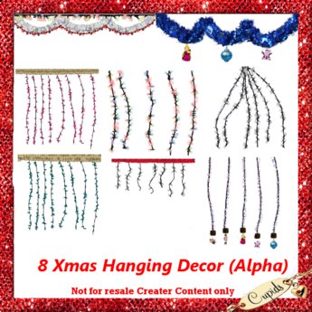 Second Life Marketplace - 8 Xmas Hanging Decor (Alpha)